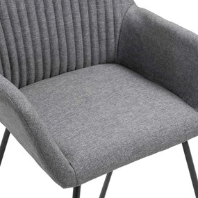 Jídelní židle 6 ks tmavě šedé textil 277097