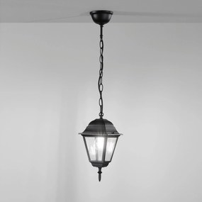 FAN LANT-ROMA/S1 Závěsné venkovní svítidlo ROMA černá, 1xE27, IP44, 14,6 x 14,6 x 97 cm - FANEUROPE