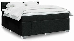 Box spring postel s matrací černá 200x200 cm textil 3289491