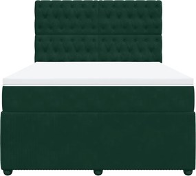 Box spring postel s matrací tmavě zelená 140x190 cm samet 3294643