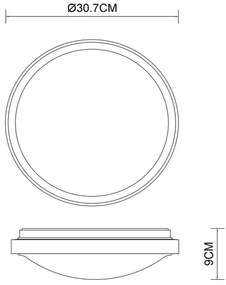 Globo 41764-12 - LED Stropní svítidlo BRUNO LED/12W/230V 307 mm 3000/4500/6000K
