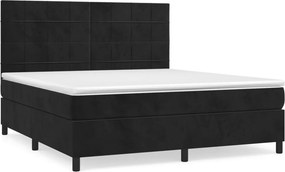 Box spring postel s matrací černá 160x200 cm samet 3143033