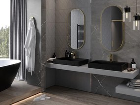 Mexen Loft, oválné koupelnové zrcadlo 100 x 50 cm, barva rámu zlatá lesklá, 9851-100-050-000-50