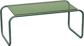 Zelený konferenční stolek se skleněnou deskou 40x80 cm Ventana – Leitmotiv