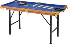 HOMCOM skládací billiardový stůl Mini Billiard stůl se 2 tágy, 16 koulemi, křídou, trojúhelníkem, příslušenství 140 x 63 x 75 cm