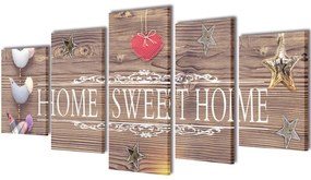 Sada obrazů, tisk na plátně, Home Sweet Home, 100 x 50 cm 241592