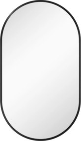 HOMCOM Oválné Koupelnové Zrcadlo 40x70 cm s Hliníkovým Rámem Dekorativní Zrcadlo na Zeď Horizontální nebo Vertikální pro Obývací Pokoj Vstupní Halus …