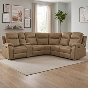 Sedací souprava MALAGA | 248x276 cm | UNIVERZÁLNÍ levá i pravá | s FUNKCÍ RELAX | hnědá látka  | EXTRA POHODLNÉ