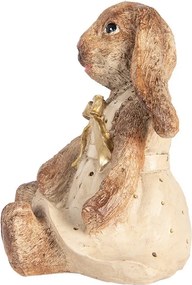 Dekorace králíček v šatičkách a mašlí - 16*14*18 cm