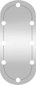 Nástěnné zrcadlo s LED osvětlením 35 x 80 cm sklo oválné 3189162