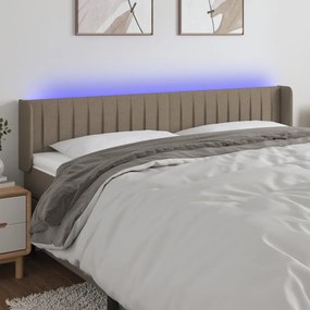Čelo postele s LED taupe 203 x 16 x 78/88 cm textil 3123500