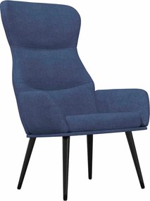 Relaxační křeslo se stoličkou modré textil 3097433