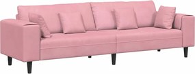 Pohovka Růžová 250 x 77 x 76 cm samet 3335156