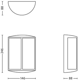 Philips 16464/93/16 - LED venkovní nástěnné svítidlo STOCK 1xLED/6W IP44