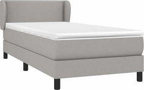 Box spring postel s matrací světle šedá 90x190 cm textil 3126125