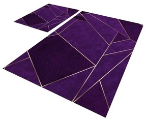 Tmavě fialové koupelnové předložky v sadě 2 ks 60x100 cm – Mila Home