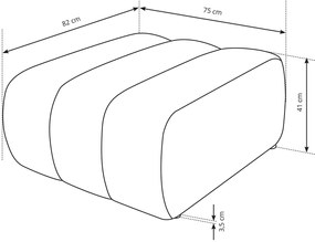 Taburet BALOO | 82x75 cm | obdélníkový | bez úložného prostoru | VÝBĚR TKANIN