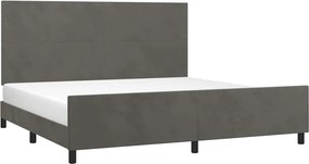 Rám postele bez matrace tmavě šedý 200 x 200 cm samet 3125654