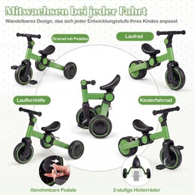Costway 5-in-1 Dětské kolo Dětské balanční kolo s odnímatelnými pedály