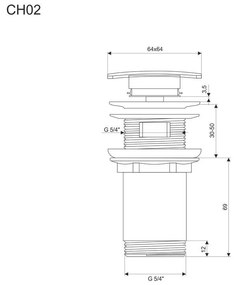 Mereo Mada umyvadlová baterie stojánková s clic-clac chrom CBQ10101MC