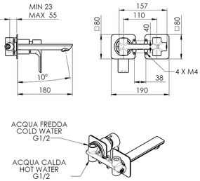 Sapho, PAX podomítková umyvadlová baterie, černá matná, XA08/15