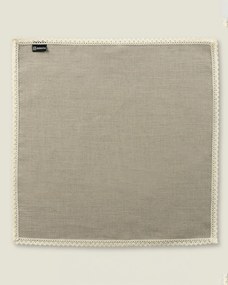 Krajkový ubrousek 1 ks. 48x48 barva béžová látka poloprůhledná, pletený vzor