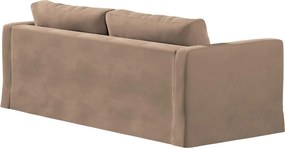 Potah na pohovku IKEA  Karlstad 3-místná, nerozkládací, dlouhý barva béžová látka lesklé, sametová