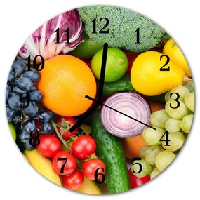 Nástenné skleněné hodiny Ovocná zelenina