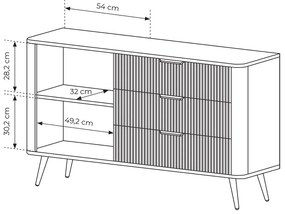 LANTE č | komoda D 138 d3s | 138,2 cm | černá