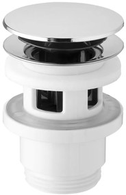 Bruckner umyvadlová výpust 5/4 click-clack velká zátka 32-52 mm plast chrom 151.309.1