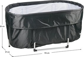 Přenosná skládací vana na otužování, černá, 290 l, HARTO