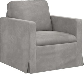 Set pohovek 2 ks Světle šedá samet 3407595