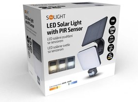 Solight LED solární osvětlení se senzorem, 11W, 1200lm, 3 CCT, Li-Ion, černá