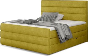 Kontinentální boxspring postel Carmen, žlutá 160x200cm (omega 68/ Cand 08)