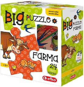 EFKO Baby Puzzle BIG Farma velké dílky skládačka set 24 dílků 68x47cm v krabici ef54614