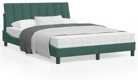 vidaXL Rám postele s čelem tmavě zelený 120 x 200 cm samet