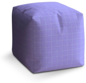 Sablio Taburet Cube Čtvercový vzor fialové: 40x40x40 cm