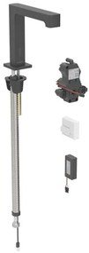 Geberit Brenta - Elektronický umyvadlový ventil, pro studenou vodu, bateriové napájení, easy to clean, matná černá 116.193.14.1