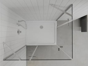 Mexen Roma Duo, sprchový kout 100 (dveře) x 90 (dveře) cm, 6mm čiré sklo, chromový profil + sprchová vanička, 854-100-090-01-02-4010