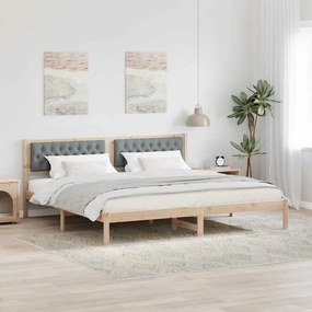 Rám postele Světle šedá 200 x 200 cm Masivní borové dřevo 3394233