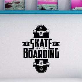 Živá Zeď Samolepka na zeď Skateboarding Barva: černá