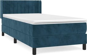 Box spring postel s matrací tmavě modrá 80 x 200 cm samet 3131049