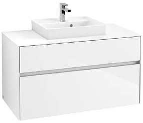 Villeroy & Boch Collaro - Umyvadlová skříňka, 1000x548x500 mm, 2 zásuvky, Glossy White C01600DH