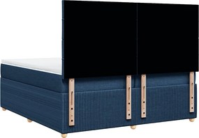 Box spring postel s matrací modrá 200x200 cm textil 3292169