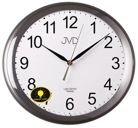 JVD Tmavě šedé čitelné netikající tiché nástěnné hodiny JVD HP663.8