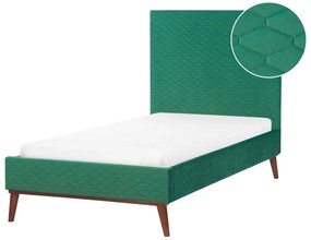 Sametová postel 90 x 200 cm zelená BAYONNE Beliani
