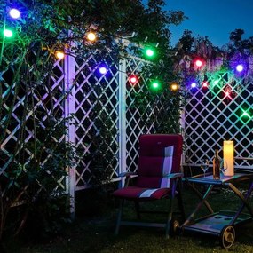 Easy Fix LED party osvětlení, 5 m, venkovní, 10 kouliček, 70 barevných diod, černý kabel, IP44, prodlužovací