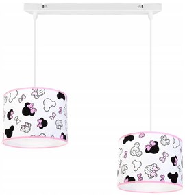 Dětské závěsné svítidlo Minnie, 2x textilní stínítko se vzorem