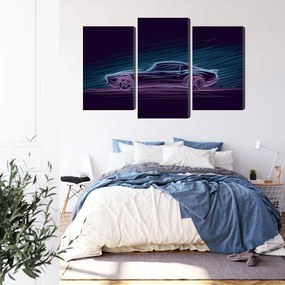 Vícedílný obraz Neonové Svalové Auto Nedostatek Nedostatek Plátno Canvas 180x120