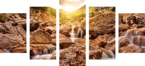 5-dílný obraz vysokohorské vodopády Varianta: 100x50